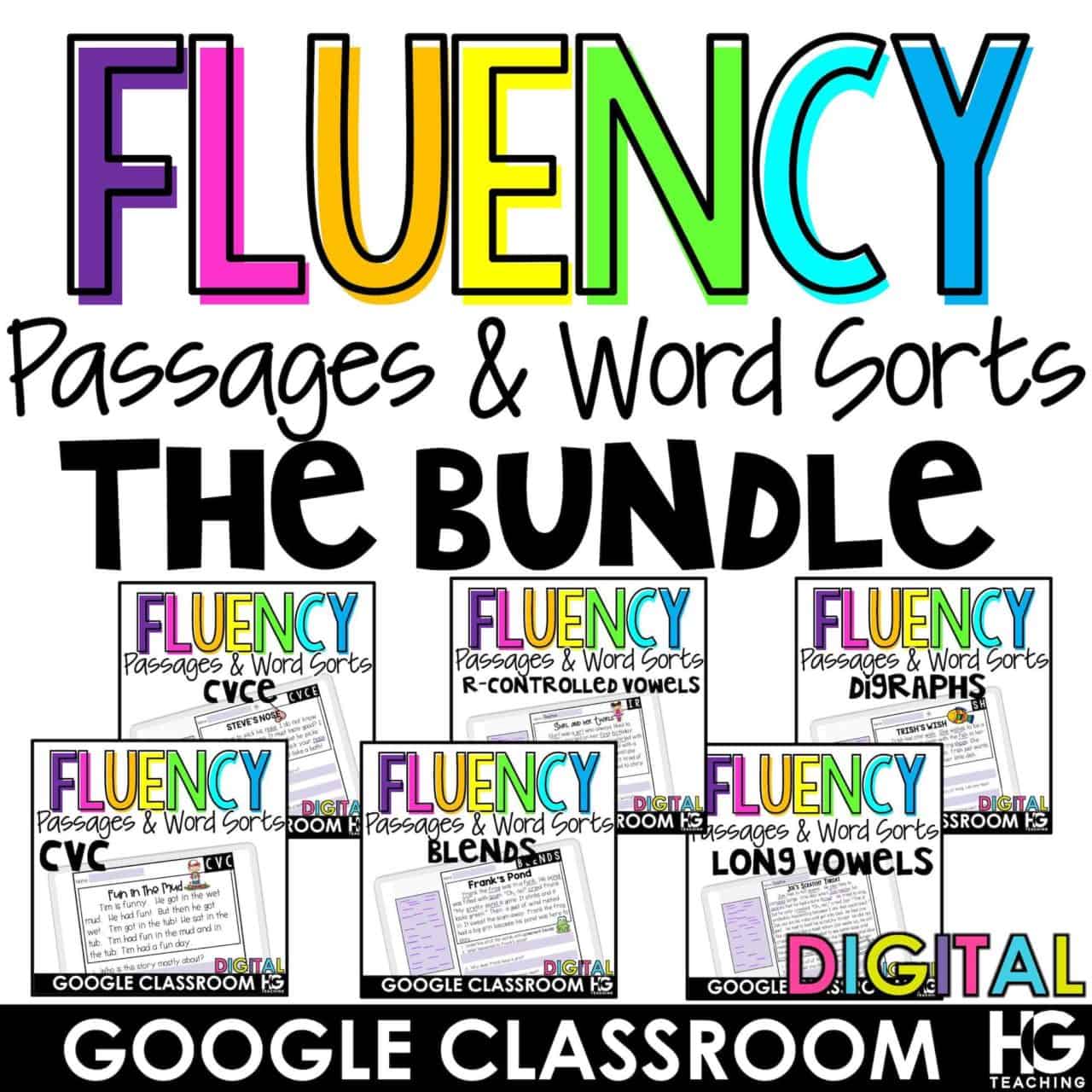 Digital Fluency Passages and Word Sorts for Google Classroom | Hollie ...